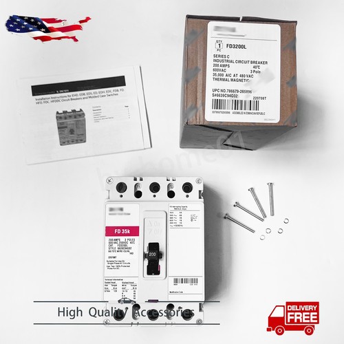 New OEM Circuit Breakers Fit EATON HFD3200L 3 Pole 200 Amp 600V HFD3200 ...