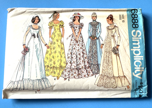 vint Simplicity Pattern #6888 Misses' BRIDAL DRESS PROM Sz 12 Uncut ...