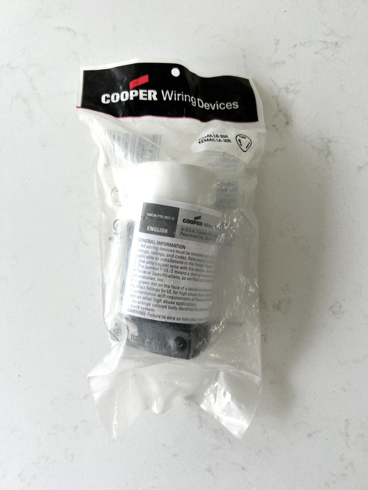 (1) COOPER Wiring Devices - L630C 30AMP 250V Locking Connector | eBay