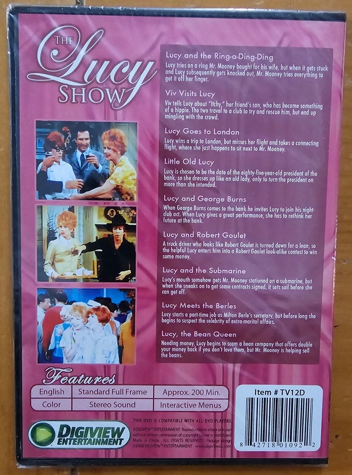 20 Episodes Of The Lucy Show + Lucy Queen Of Comedy Tribute To Lucille ...