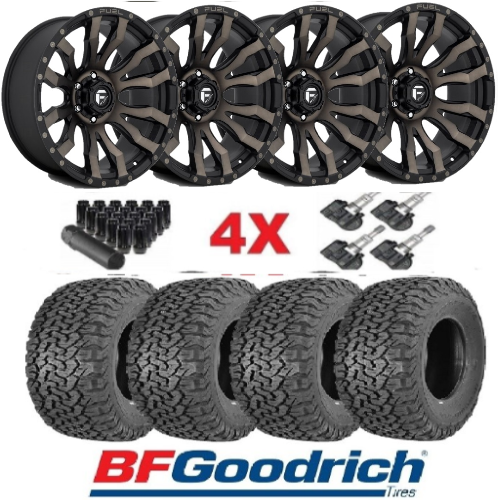 FUEL TRIGGER D674 BLACK WHEEL TIRES BFGOODRICH KO2 2757017 CHEVY 1500 ...