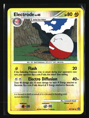 Pokemon ELECTRODE 37/100 Reverse Holo (2008 Stormfront) LP/Light Play ...