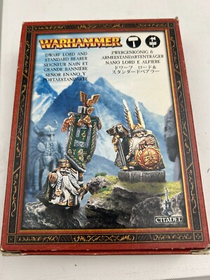 Warhammer Classic Dwarf Lord and Standard Bearer BSB Dwarfs BRAND NEW ...