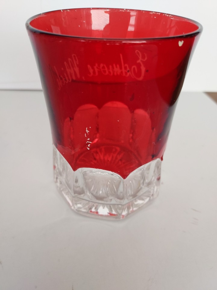 Edmore Mi Mich Michigan eapg ruby souvenir tumbler | eBay