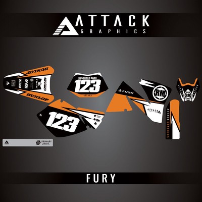 Attack Graphics Custom Fury Complete Bike Graphics Kit For KTM 125 EXC ...