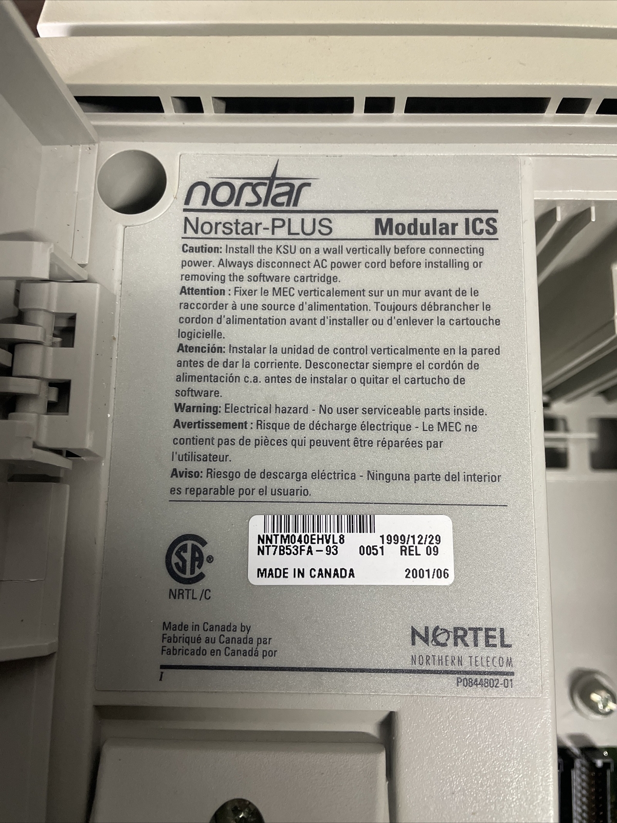 Nortel Norstar Plus Modular ICS NT7B53FA-93 Phone System | eBay