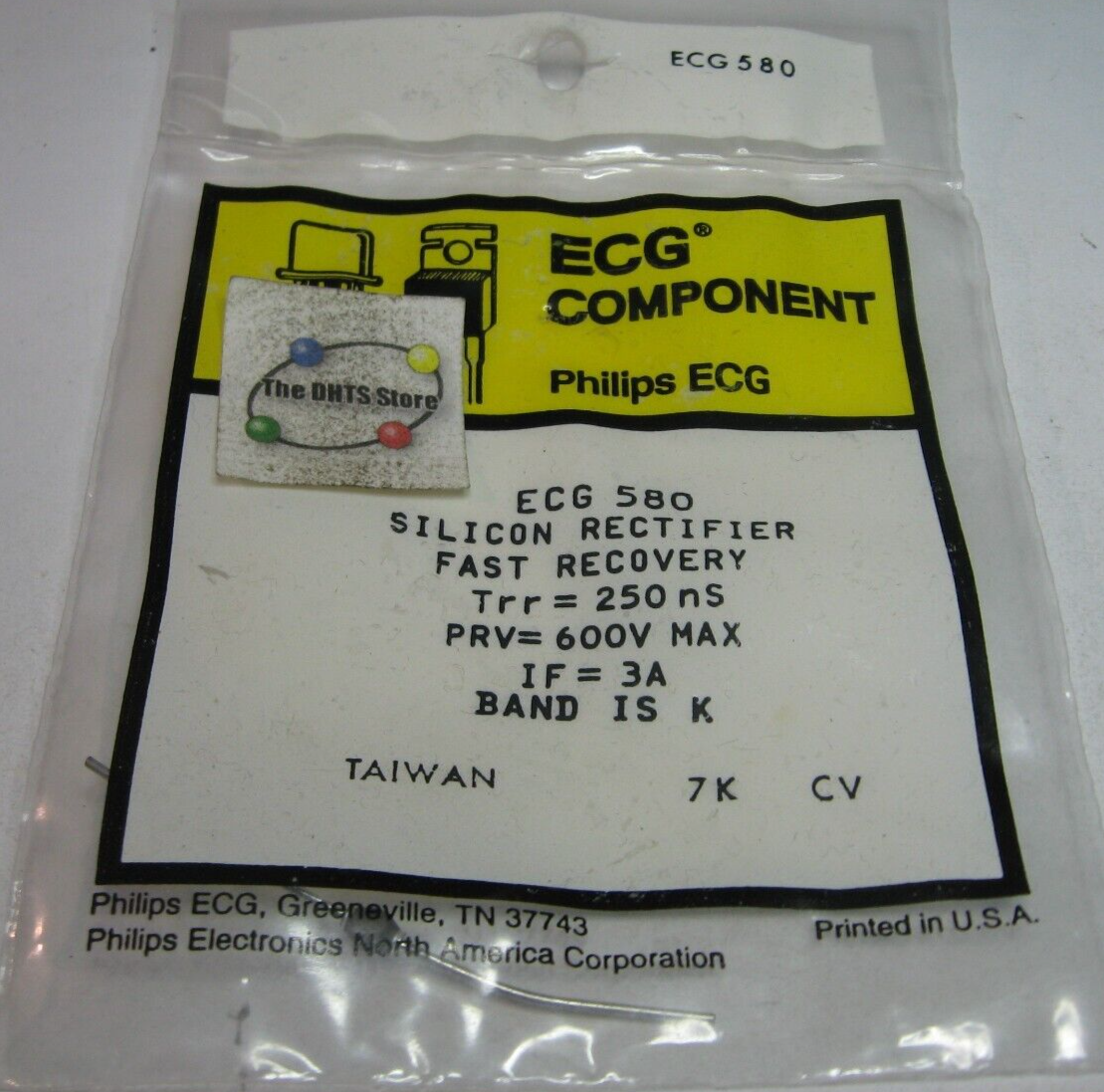 ECG580 Philips ECG Silicon Rectifier Diode 600V 3A Fast Recov NTE580 ...