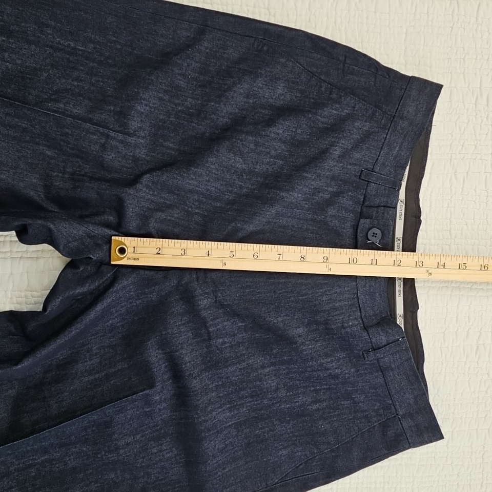 Stacy Adams Dress Pants Men's 34x32 Navy Blue Cotton/Poly Flat Front ...