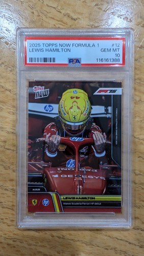 2025 Topps Now F1 #12 Lewis Hamilton Ferrari Debut 1st Card PSA 10 | eBay