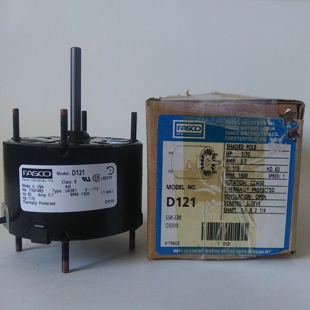Fasco 1/70 HP Electric Motor 1500 RPM 115v CCWSE D121 for sale online ...