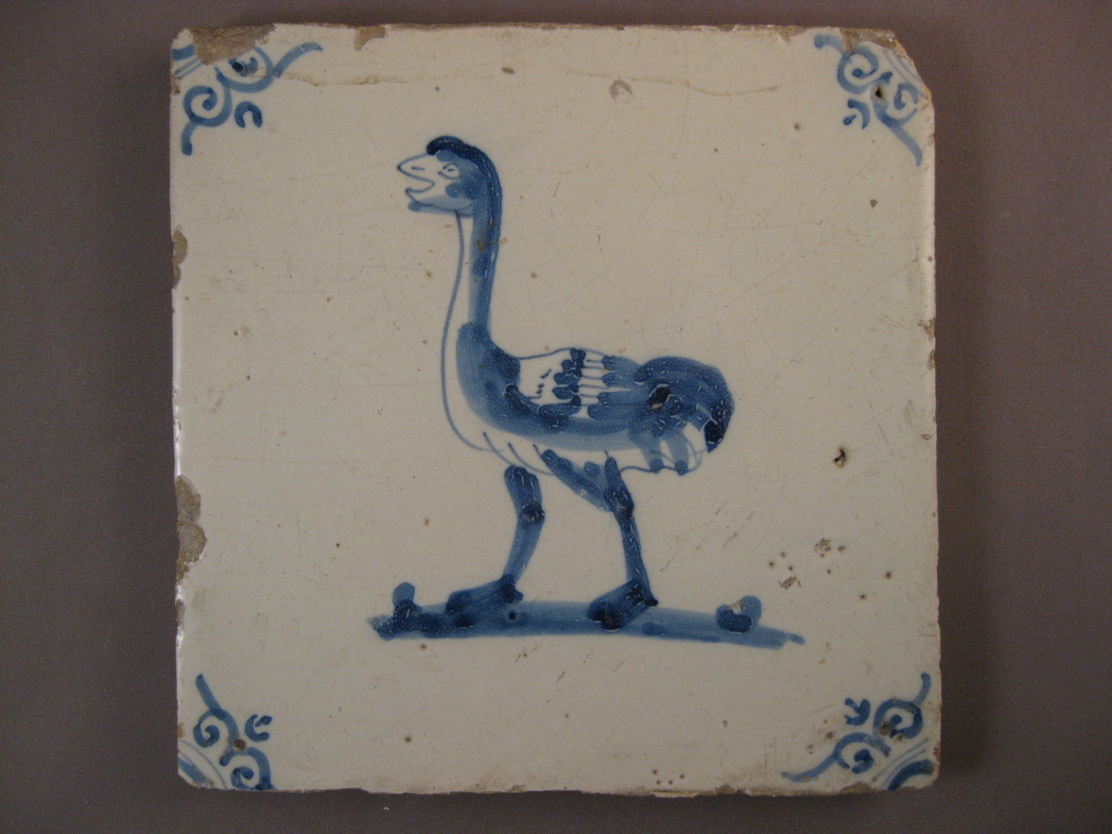 Antique Dutch ostrich animal Tile rare 17th century -- free shipping | eBay