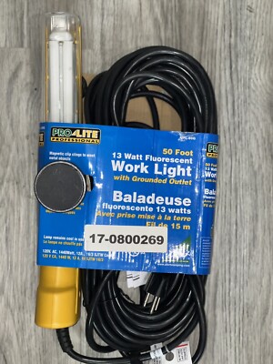 Pro Lite UPL-50G 13 Watt Fluorescent Work Light Lamp + 50FT Cord (C13E ...