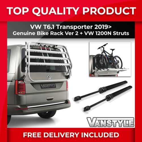 FITS VW T6.1 TRANSPORTER GENUINE OE TAILGATE 4 BIKE HOLDER RACK V2 + VW ...
