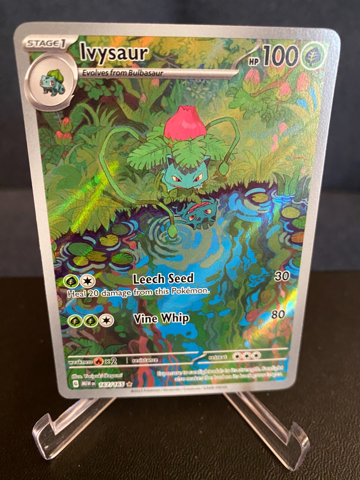 Ivysaur 167/165 Pokémon TCG Scarlet & Violet 151 Holo Illustration Rare ...