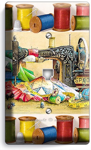 SEWING MACHINE SPOOL PHONE TELEPHONE WALL PLATE COVER TAILOR SHOP ROOM ...