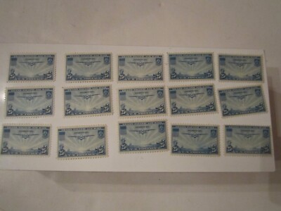 (15) U.S. AIRMAIL STAMP SCOTT C20 TWENTY FIVE CENT STAMPS - MINT NH ...