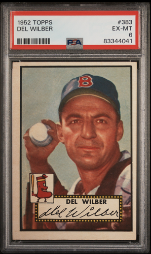 1952 Topps #383 Del Wilber PSA 6 EX-MT - Boston Red Sox Hi # | eBay