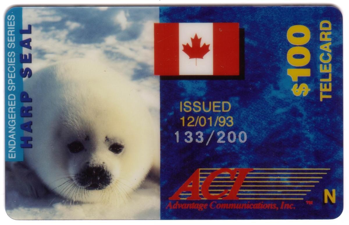 Harp Seal Endangered Species & Canadian Flag Phone Card | eBay Australia