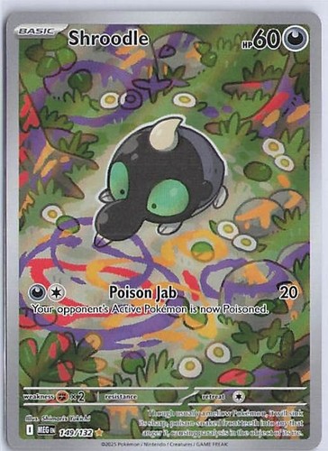 Pokémon TCG Shroodle Mega Evolution 149/132 Full Art Secret Rare Near ...