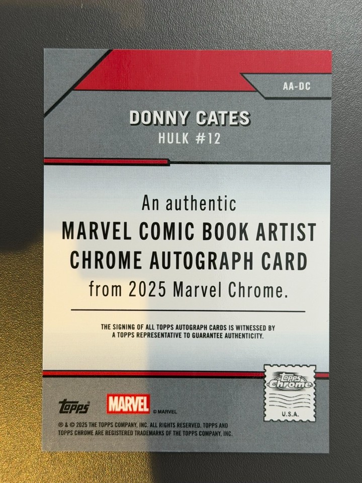 2025 Topps Marvel Certified Autograph Issue Donny Cates Hulk #12 AA-DC ...