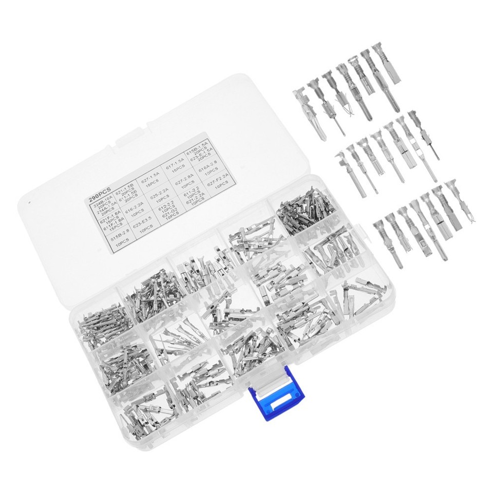 290Pcs Wire Connector Kit for Car Electrical Pin Terminals and Crimping ...