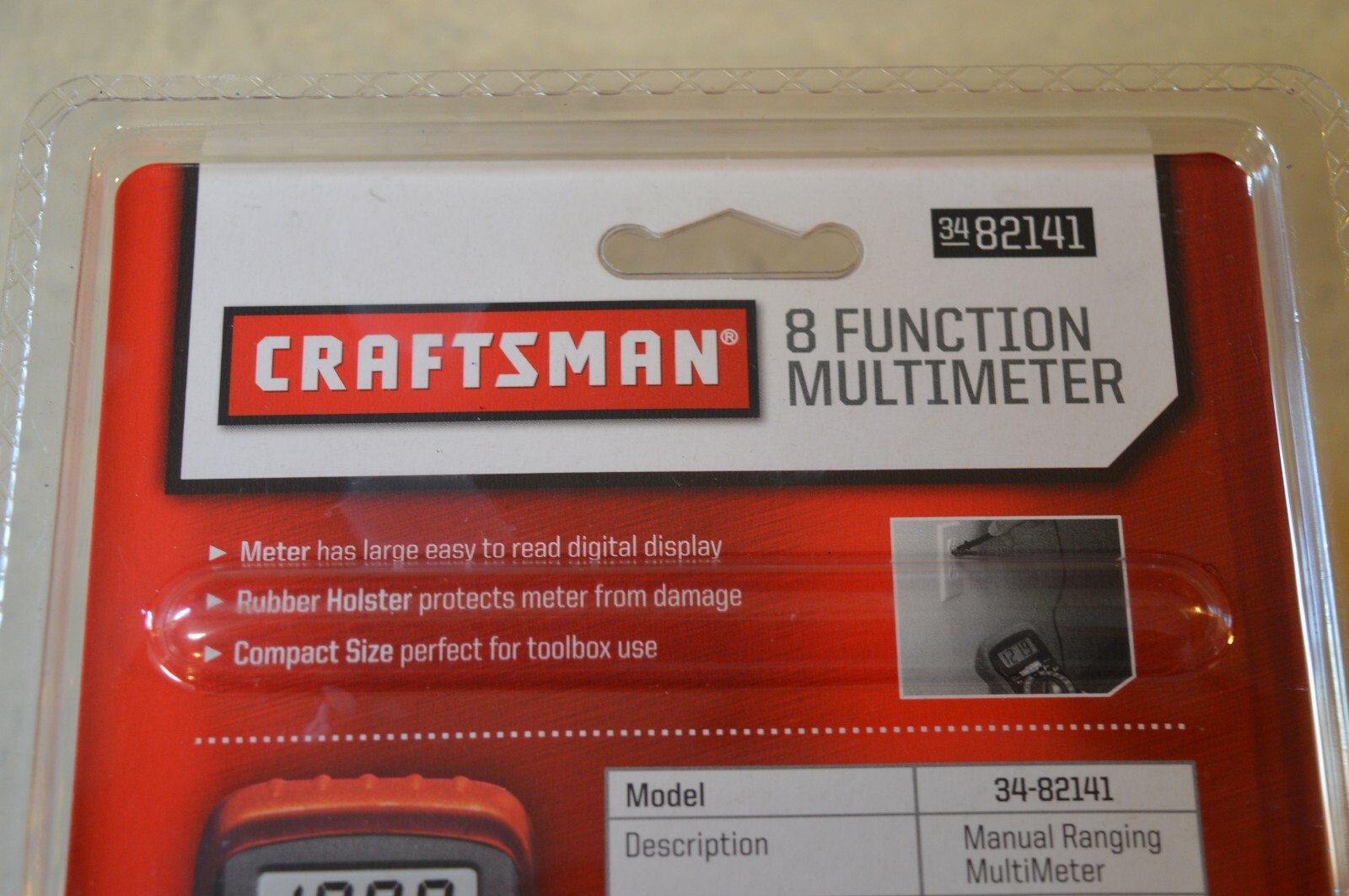 CRAFTSMAN Digital Multimeter Volt AC DC Tester Meter Voltmeter Ohms 8 ...