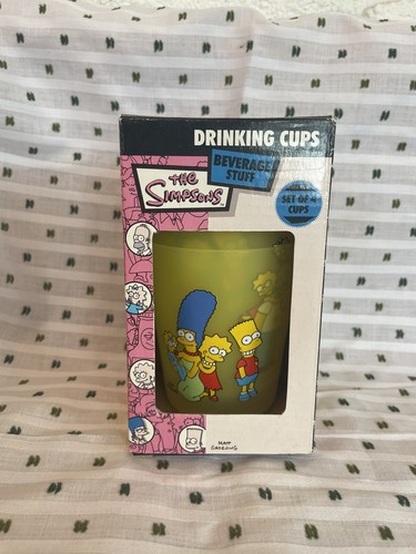 The Simpsons 2006 Plastic Set Of 4 x Stackable Drinking Cups In ...