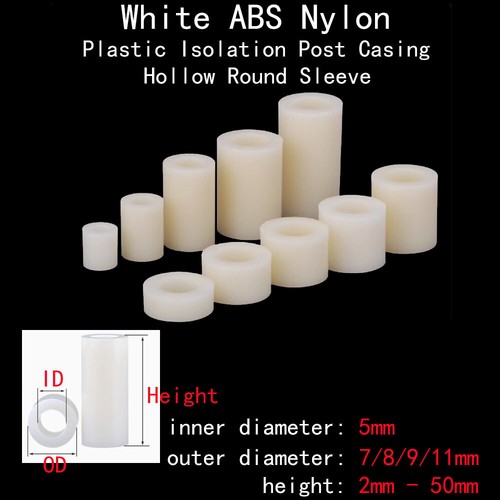 5mm Inner Dia White ABS Nylon Plastic Isolation Post Casing Hollow ...