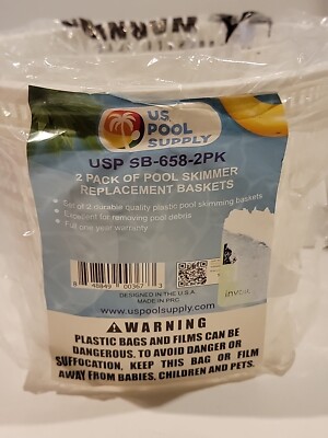 2 Swimming Pool Plastic Skimmer Replacement Baskets, Skim Remove Leaves ...