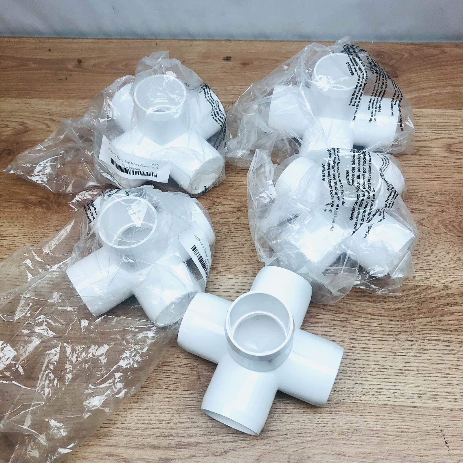 LOT OF 5 AFTER MARKET 1-1/4" 5-WAY CROSS PVC FITTING CONNECTOR WHITE | eBay