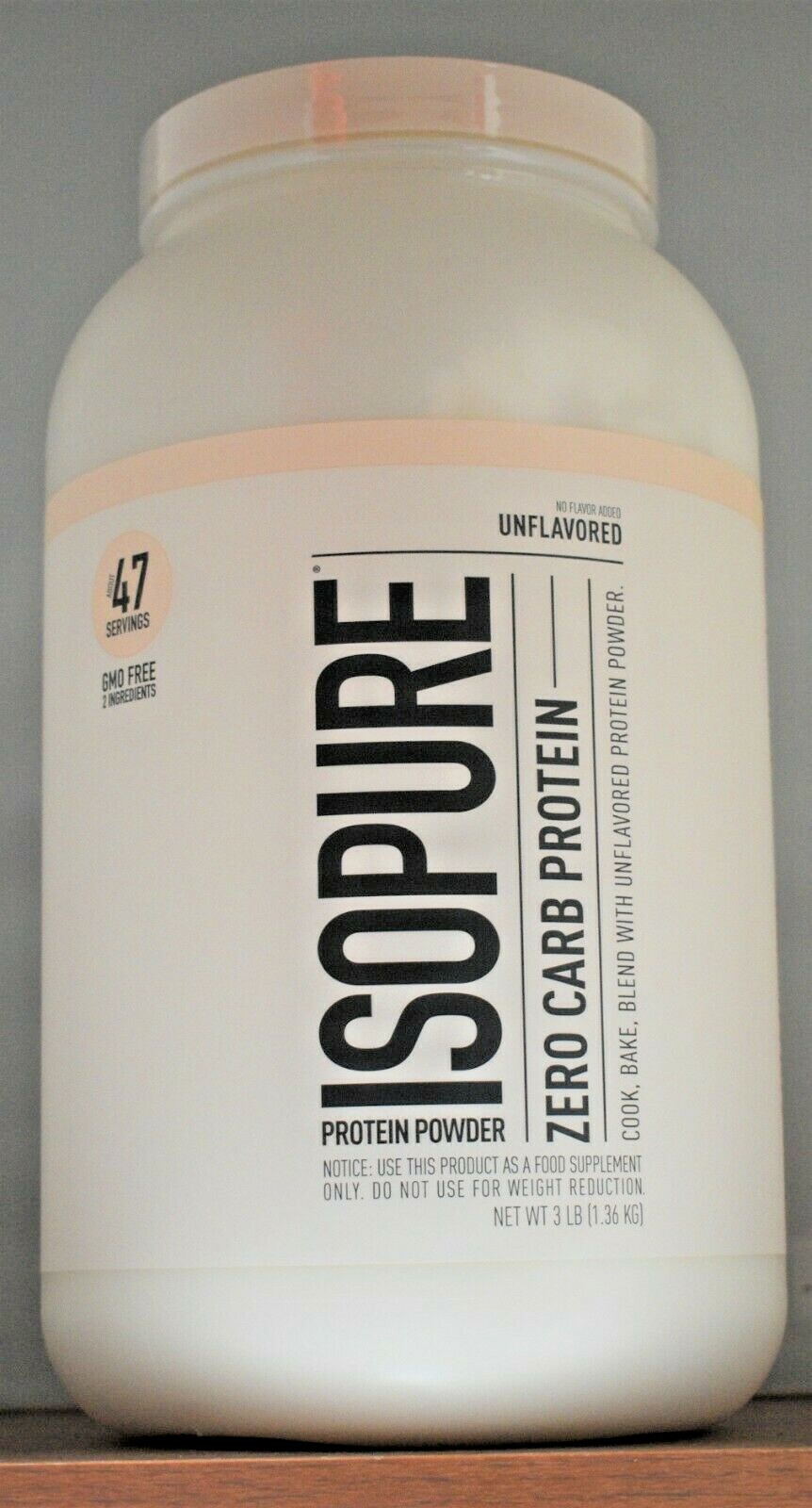 Isopure 100% Whey Protein Powder - Unflavored, 3lbs for sale online | eBay