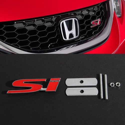 Universal Red Si Emblem Front Grill bolt on Badge fits Civic Accord ...