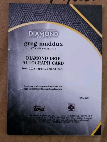2024 Topps Diamond Icons Drip Greg Maddux Auto 04/10 HOF ATLANTA BRAVES ...