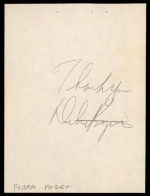 DEBRA PAGET signed album page | "From the Earth to the Moon ...