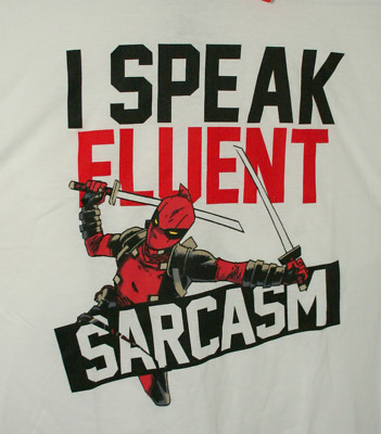 Marvel Comics Dead Pool Deadpool Speak Fluent Sarcasm T-Shirt New Tags ...