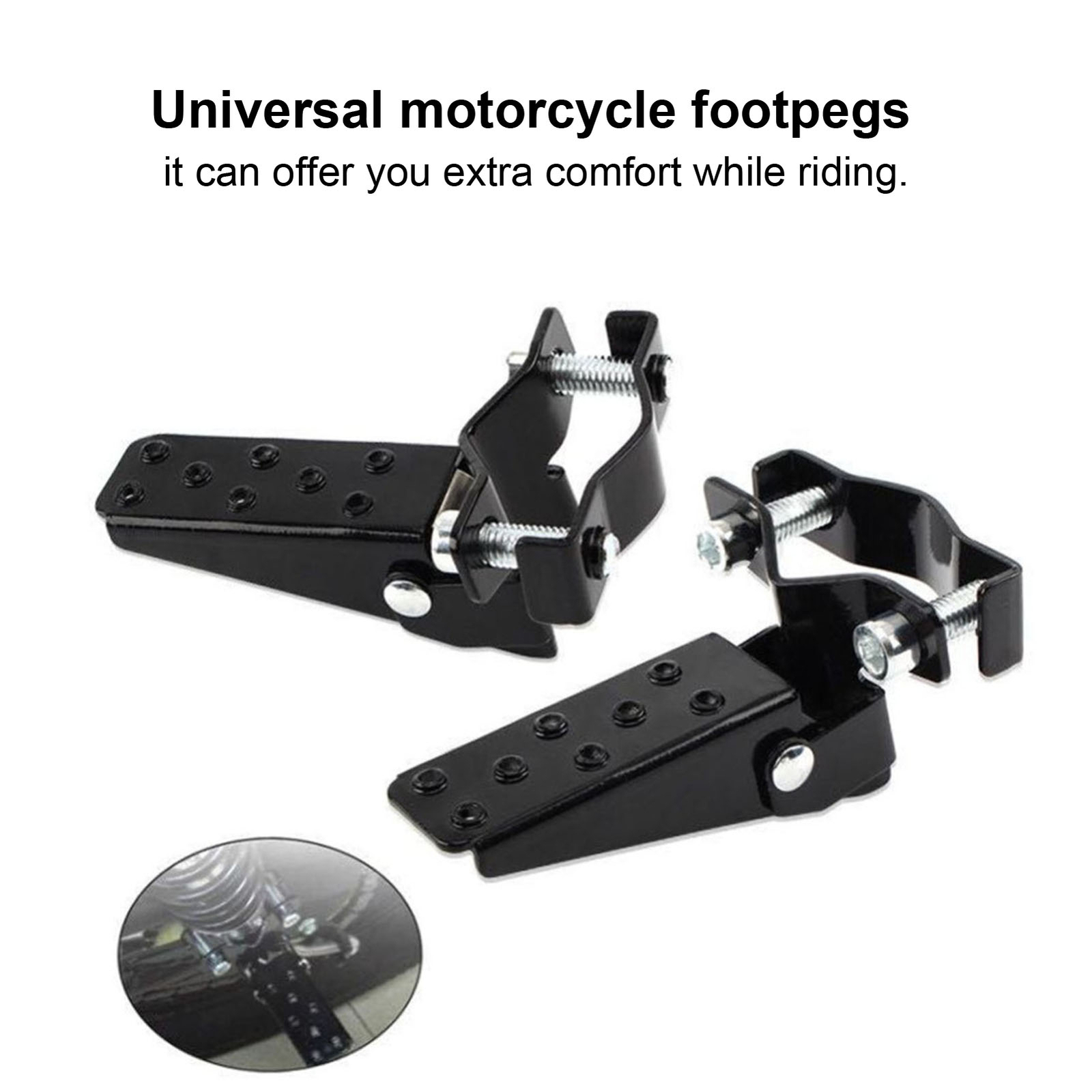 *Foldable Footrest Foot Step Pegs Steel Pedal Black For Retro ...