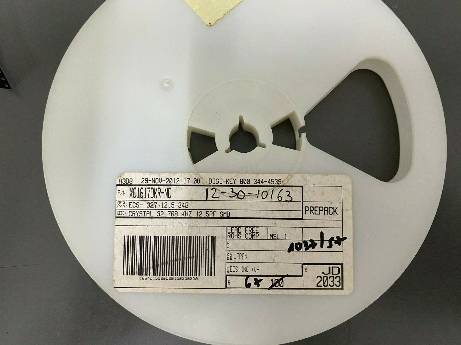 ECS-.327-12.5-34B - ECS - 67 pcs - CRYSTAL 32.7680KHZ 12.5PF SMD. | eBay