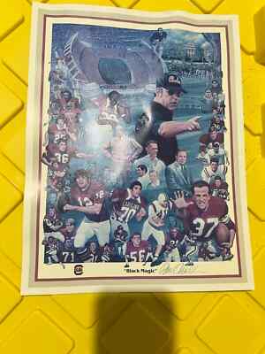 1985 florida state football bobby bowden signed by artist paul miller ...