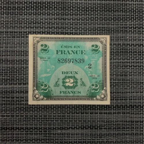 WW2 French 2 Franc 1944 (Allied Occupation Currency) France Banknote ...