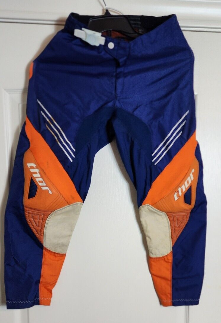THOR ORANGE AND BLUE YOUTH SIZE 28 MOTORCROSS PANTS -I | eBay