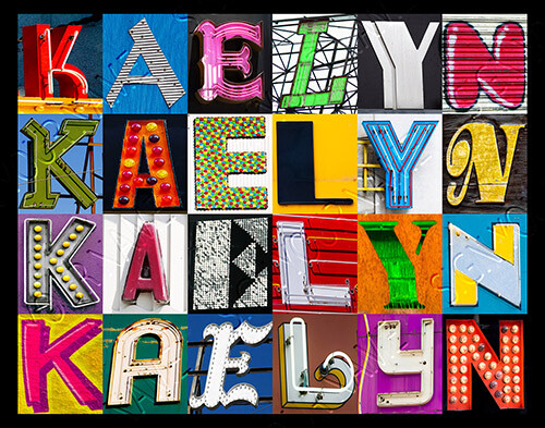 KAELYN Name Poster featuring photos of actual sign letters | eBay