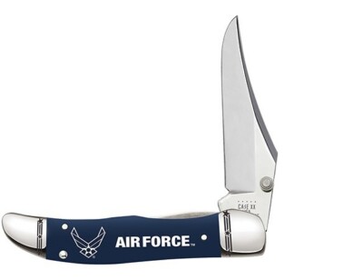 CASE XX KNIVE USAF AIR FORCE BLUE KICKSTART MID FOLDING HUNTER KNIFE ...