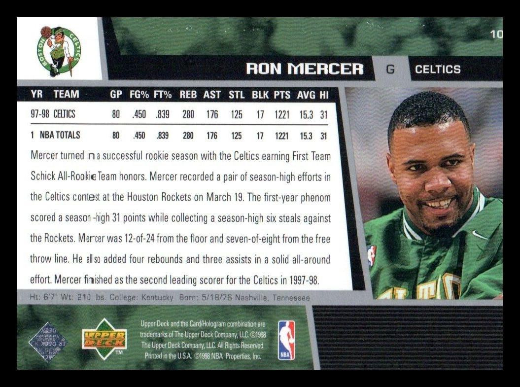 1998-99 Upper Deck - #10 Ron Mercer for sale online | eBay