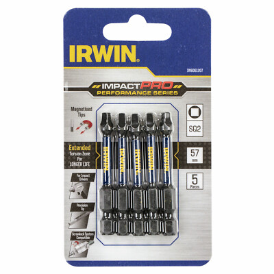 Irwin Impact Pro Performance 57mm SQ2 - 5 Pack | eBay Australia