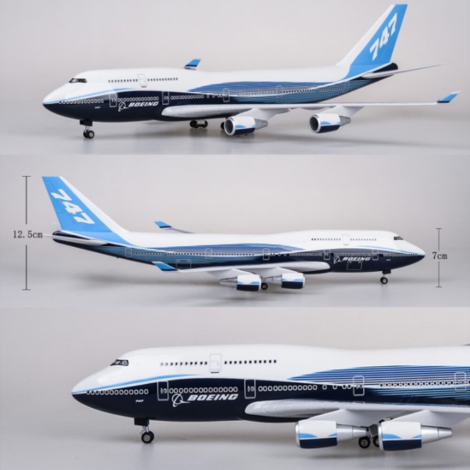 B747 Airplane Model American United Airlines w/ LED Light Wheel Home ...