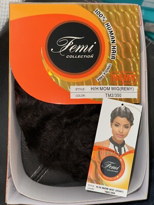 Femi Collection 100% Human Hair, Tangle Free Wig H/H Mom Color TM2/350 ...