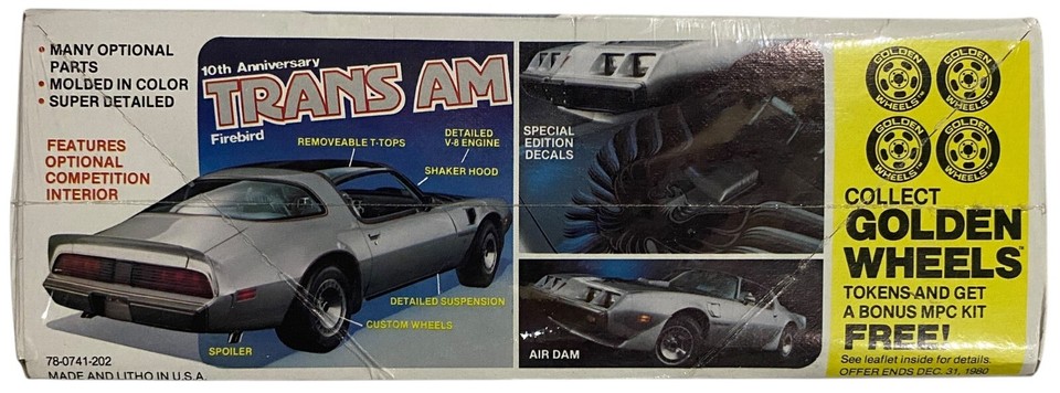 MPC 10th Anniversary Trans Am Firebird Vintage 1979 1/25 Model Kit NEW ...