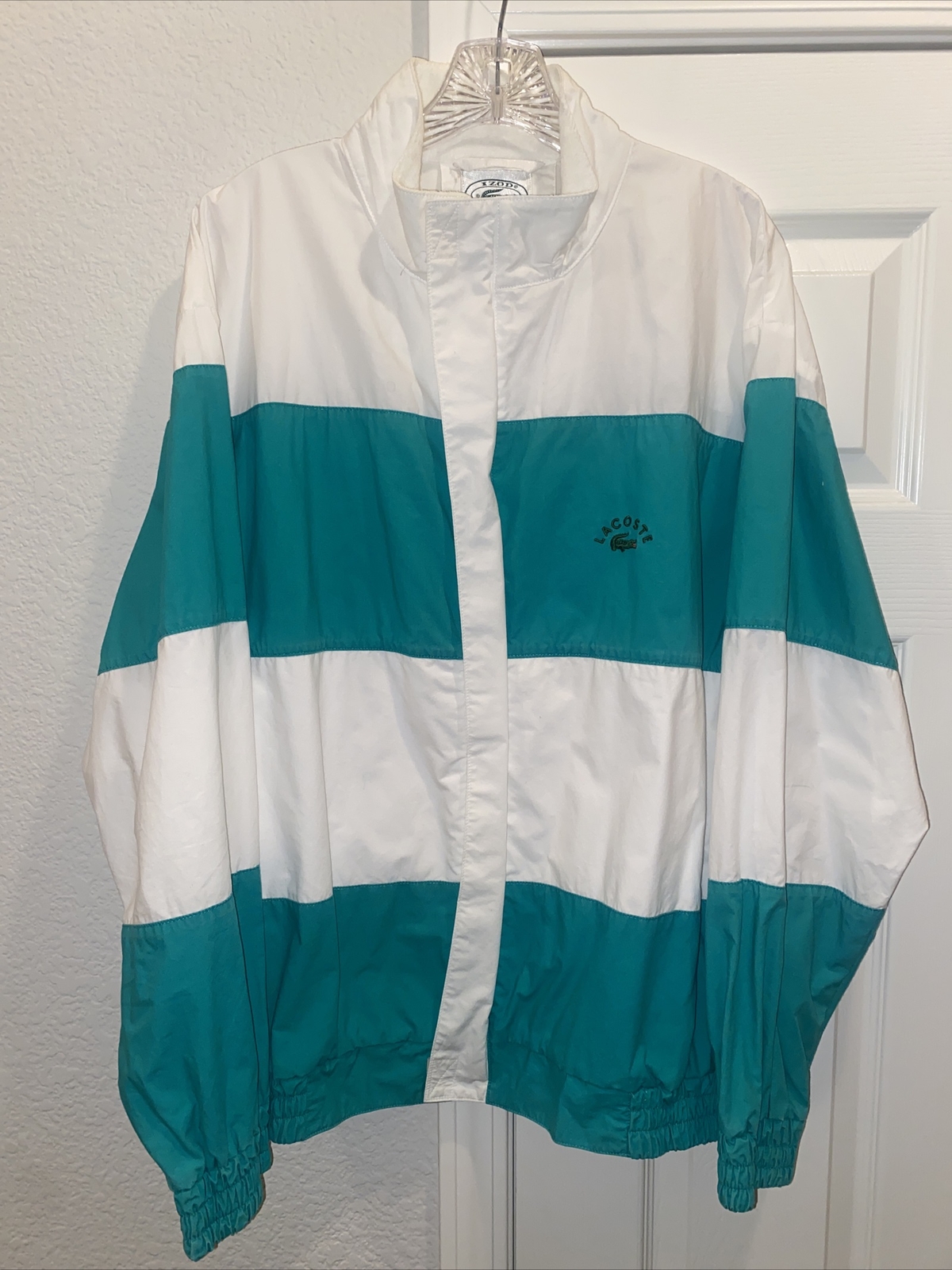 Lacoste Vintage Izod Jacket - White and Teal - Great … - Gem