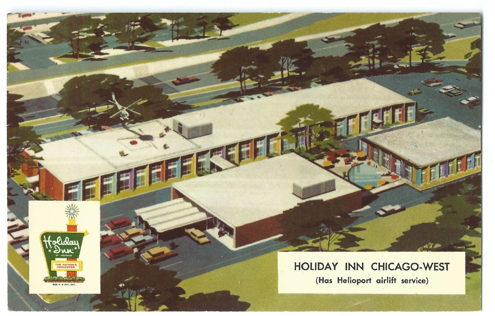 Vintage postcard Holiday Inn Chicago West Melrose Illinois midcentury ...