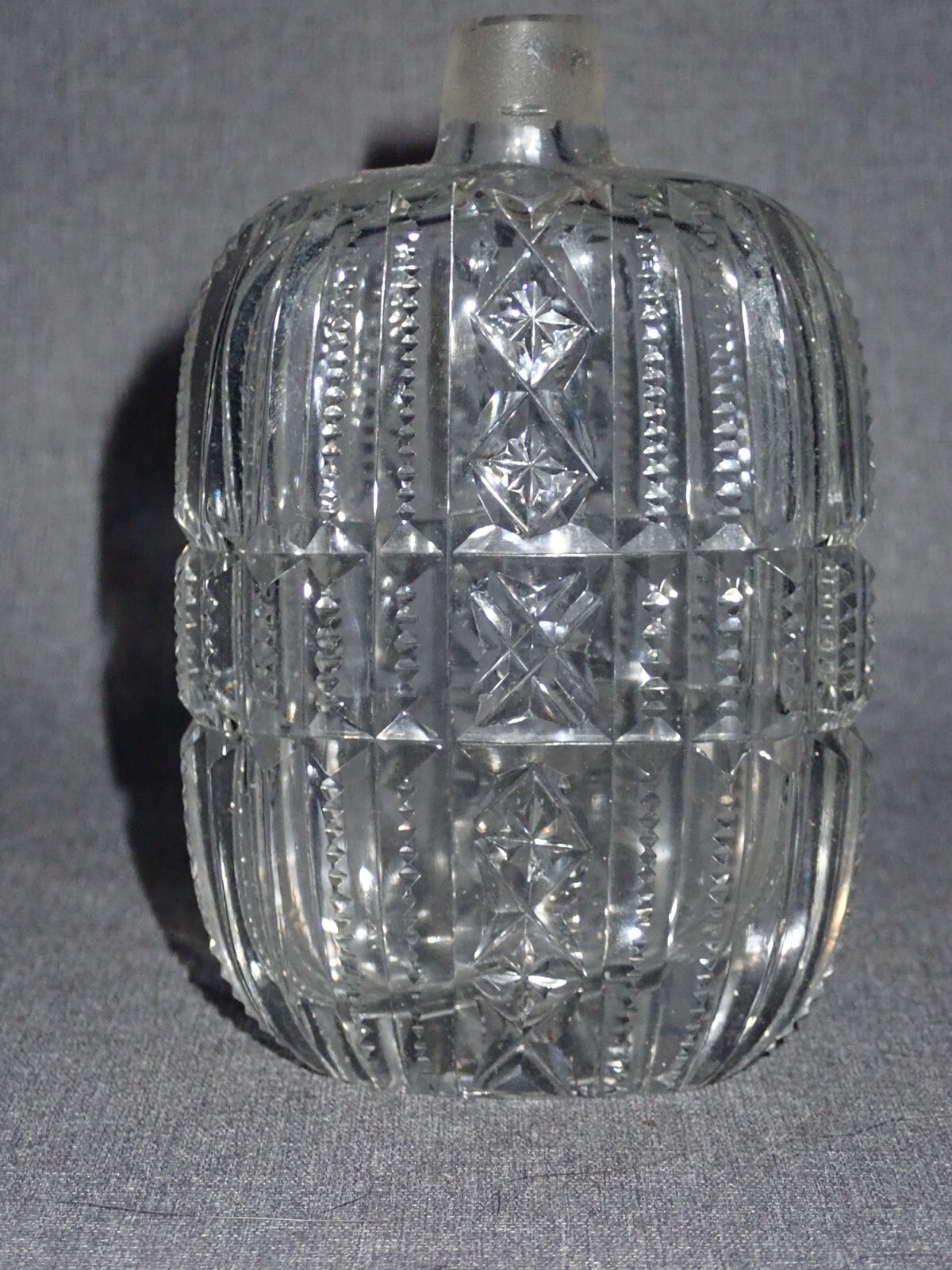 Antique 19th Century Cut Glass / Crystal Pocket Flask UV Reactive | eBay